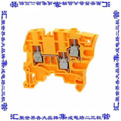 1SNK506067R0000 端子块连接器3POS馈通式6.0mm黄色10-24AWG
