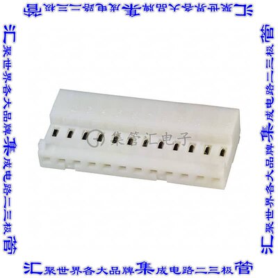 4-643814-2 矩形连接器12POS插座2.54mm母插口白色IDC锡自由悬挂