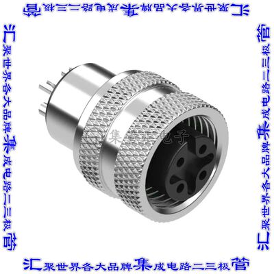 50-00980 圆形连接器4POS插座母插口焊杯镀金自由悬挂