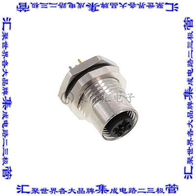 ALBKF12-RPBR5-S0 圆形连接器5POS插头母插口焊接面板安装通孔