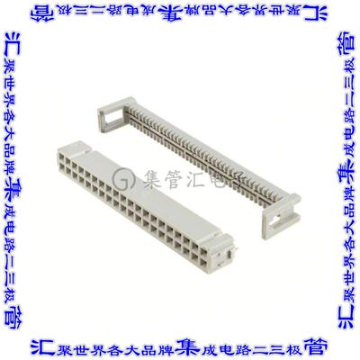 D89140-0001HK 矩形连接器40POS插座2排2.54mm母插口灰色IDC镀金