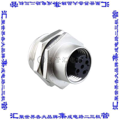 M12D-04PFFS-SH8002 圆形连接器4POS插座母插口焊杯镀金面板安装