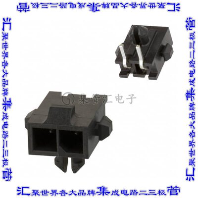 2-1445098-2 针座连接器2POS接头3mm公形插针通孔直角镀金