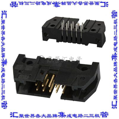 5102159-1 针座连接器10POS接头2排2.54mm公形插针通孔直角镀金