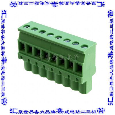 TS08515B0000G 端子块连接器8POS插头母插口5.08mm绿色自由悬挂