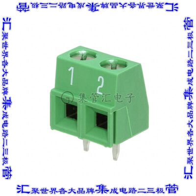 1-282836-3 线对板连接器2POS接线端子5mm通孔水平带板