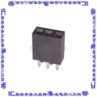 5-534237-1 针座连接器3POS插座2.54mm母形插口通孔直针镀金