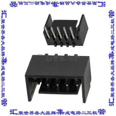2-644488-5 针座连接器5POS接头2.54mm公形插针通孔直角锡
