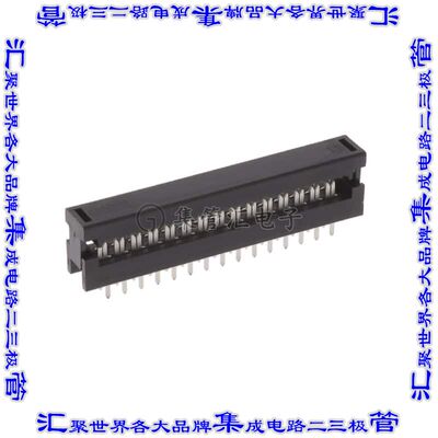 FTR-30-T 连接器30POS带状电缆DIP针座2排1.27mm通孔IDC28AWG黑色
