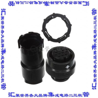 JN2DS10SL1-R 圆形连接器10POS插头外壳用于母插口黑色自由悬挂底