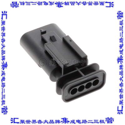 1-1564559-1 矩形连接器外壳4POS插头4mm公形引脚黑色自由悬挂