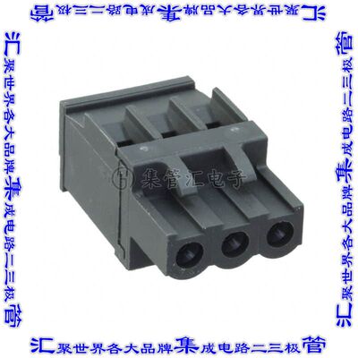 2213935-3 端子块连接器3POS插头母插口5mm黑色自由悬挂