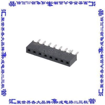 2314876-8 针座连接器8POS插座2mm母形插口通孔直针镀金
