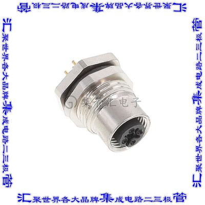 ALBKF12-RMBR5-S0 圆形连接器5POS插头母插口焊接面板安装通孔
