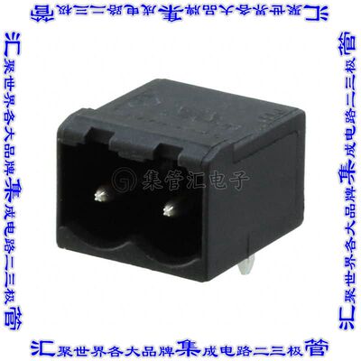 31330102 端子块连接器2POS接头公引脚带罩5mm黑色90DEG通孔