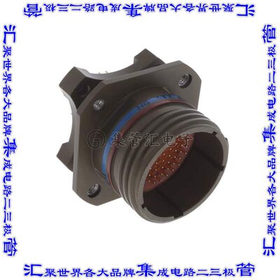 KJAD0T19W35PN115 圆形连接器66POS插座公形引脚焊接面板安装通孔