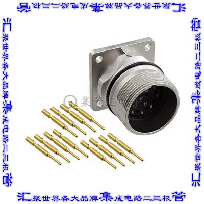 MA1LAP1200-KIT 圆形连接器12POS插座公形引脚压接镀金面板安装