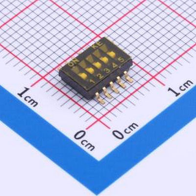 DSHP05TSGET 1.27mm 5位贴片拨码开关(S脚) SMD-10P,5.4x7.9mm 拨