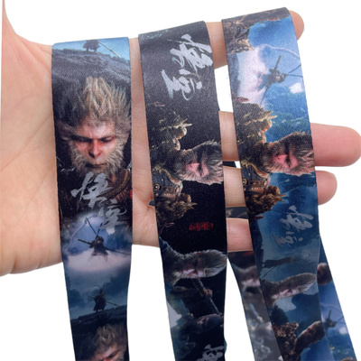 25mm黑悟空神话挂绳加厚带双面涤纶带扭扭车牵引水壶背带绳痛带绳