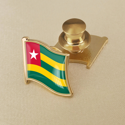 多哥商务镀金胸针国旗徽章