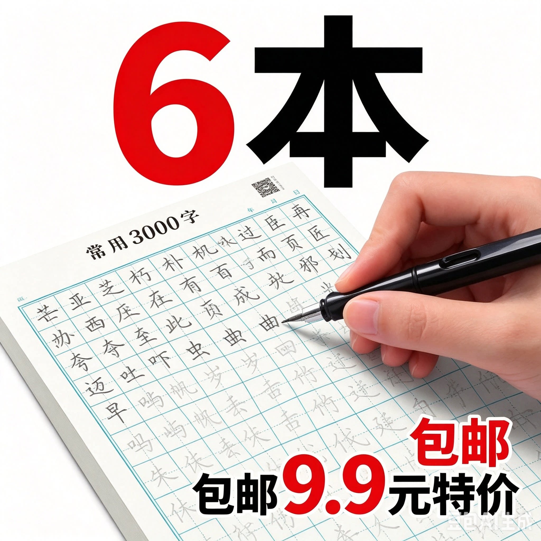 常用字点阵控笔训练儿童数字启蒙一年级基础笔画笔顺偏旁练字贴