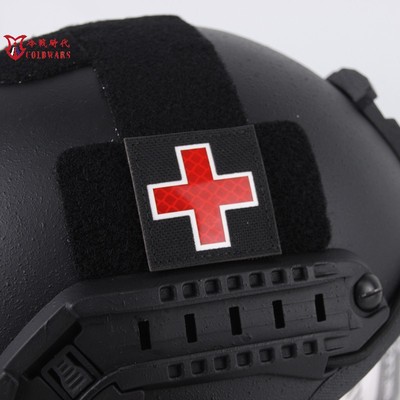 俄罗斯军迷士气章 俄特种兵红十字反光识别标 魔术贴 医疗兵急救