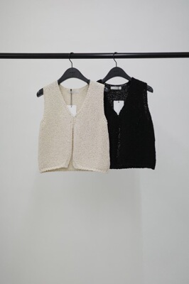 现 韩国东大门26夏季新款OBJECT净版松弛感V领针织背心马甲女