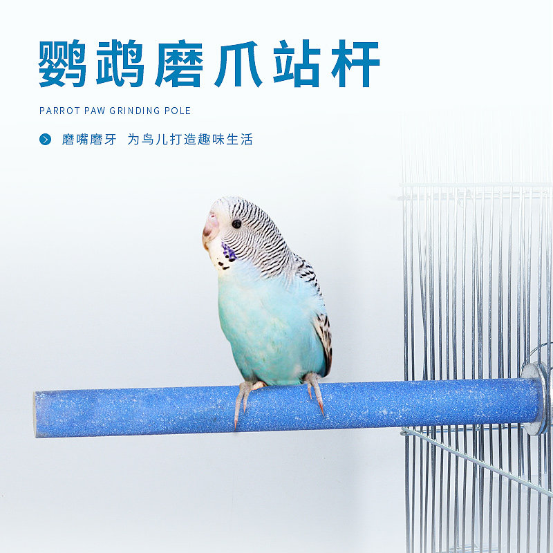 鹦鹉磨砂站杆磨爪棒鸟类专用磨嘴牙棒磨爪啃咬玩具站架鸟栖息杠