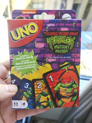 怀旧经典UNO忍者神龟纸牌适合家庭聚会儿童团建娱乐桌游卡牌美泰