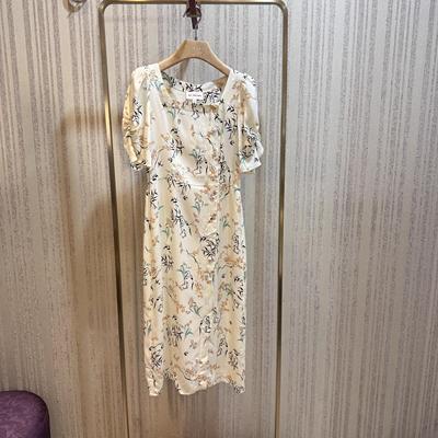 EP雅莹春新品真丝印花气质收腰显瘦茶歇连衣裙EGJES4648B-3699