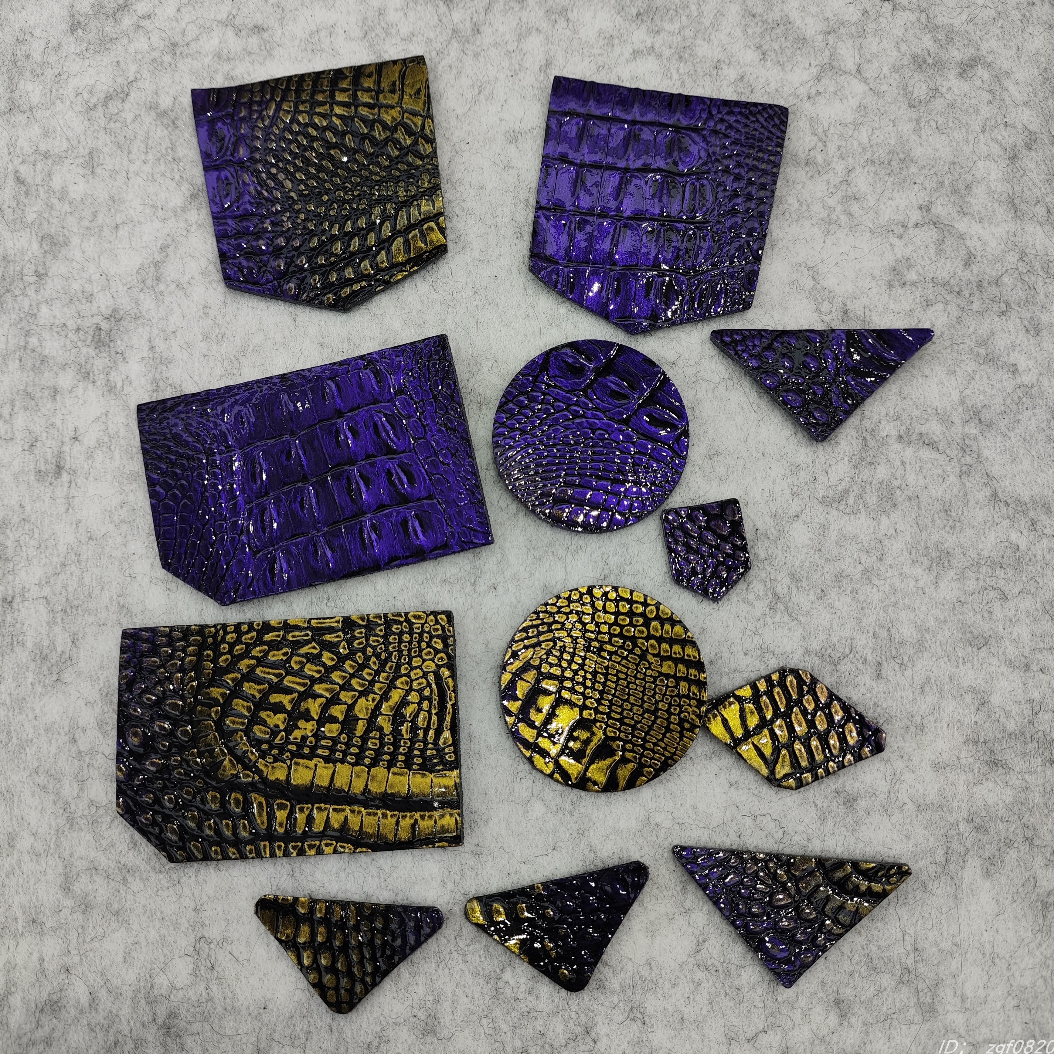 肌理感鳄鱼纹皮标高端品质三角形骷髅头T恤口袋饰标皮牌定做LOGO