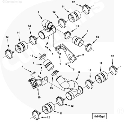 康明斯凸缘软管 驼峰式软管HOSE,HUMP4080609东风公司EQB170零件