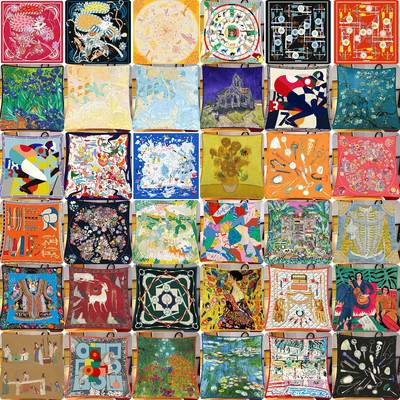 90cm仿真丝大方巾高端礼物送妈妈