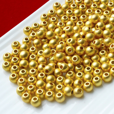 合金古法保色哑金沙金珠子链隔珠