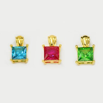 【店铺专属】通体18k金带砖小方糖项链吊坠女百搭【QL07443】