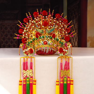 凤冠头饰霞帔神像帽子菩萨头冠