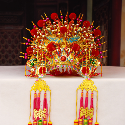寺庙神像娘娘帽菩萨帽子五凤冠金