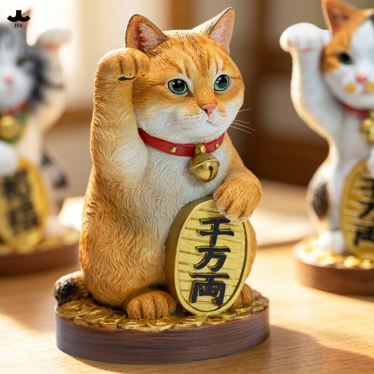 预售JXK379招财猫-千万两2.0模型仿真萌宠咪动物手办礼潮玩桌摆件