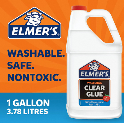 Elmers 埃尔默史莱姆胶水深蓝牛头学生木工白胶透明胶艾默思clear