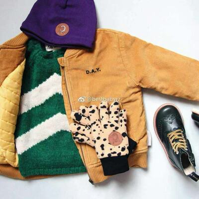 特价西班牙男女童复古姜黄色夹克