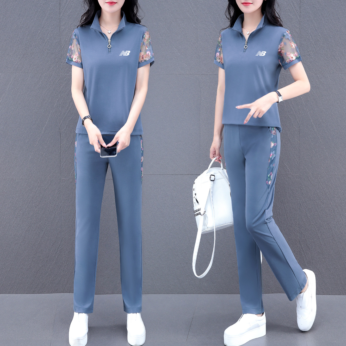奥莱专柜时尚休闲套装女2026春夏新款超好看一整套时髦冰丝两件套