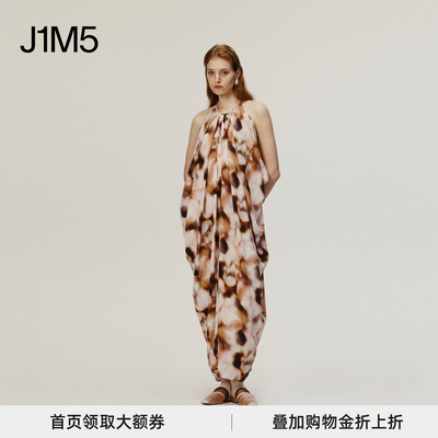 25春夏晕染印花垂褶连身裙