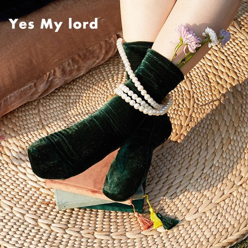 YesMyLord丝绒中筒袜女秋冬新款袜子礼盒时尚潮流个性原创小众ins