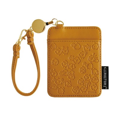 日本正版轻松熊鼻孔鸡伸缩卡包皮质猪鼻鸡Kiiroitori公交卡套挂件