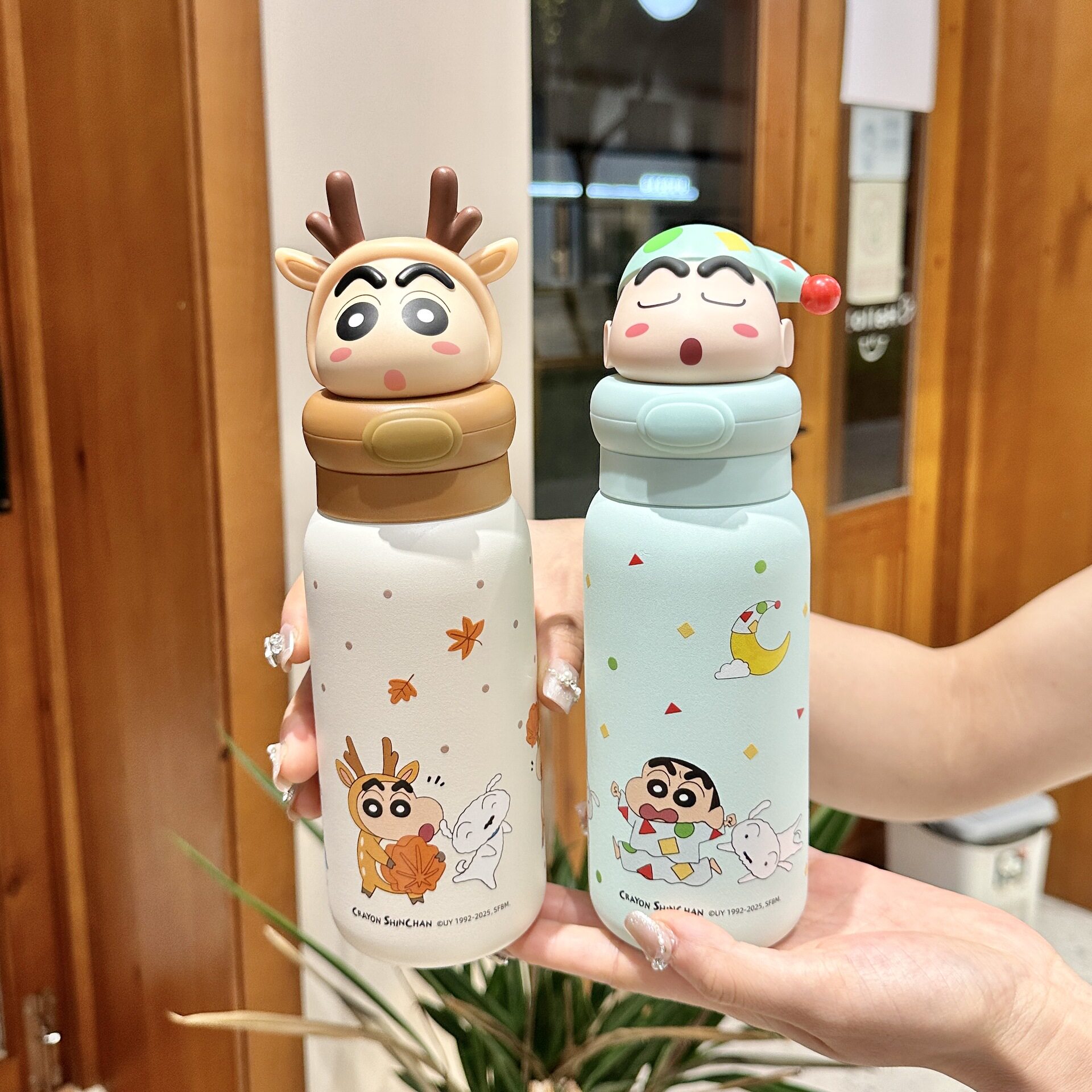 蜡笔小新联名吸管保温杯高颜值儿童水杯子男女孩水壶学生上学专用