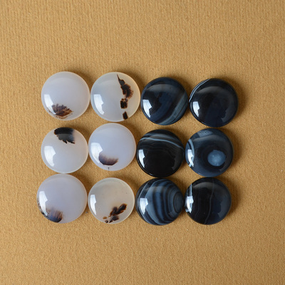 天然黑白草花玛瑙双面凸361颗围棋子玉石五子棋儿童成人礼品CH86