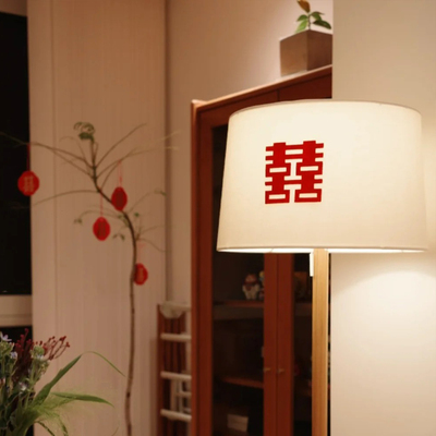 婚房布置方喜字结婚专用楼梯柜子台灯小喜字贴创意婚礼柜门装饰
