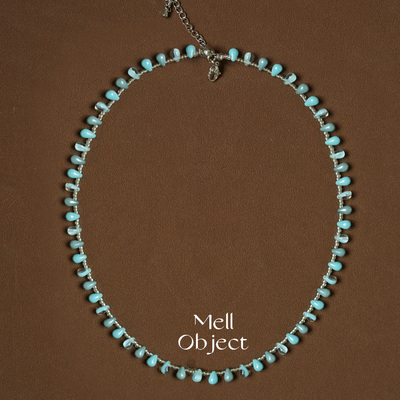 mell object原创设计玻璃水滴项链小众高级百搭锁骨链