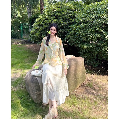 晚时光7.12 【秒杀】显白慵懒荷叶边薄款衬衫开衫微透防晒罩衫夏