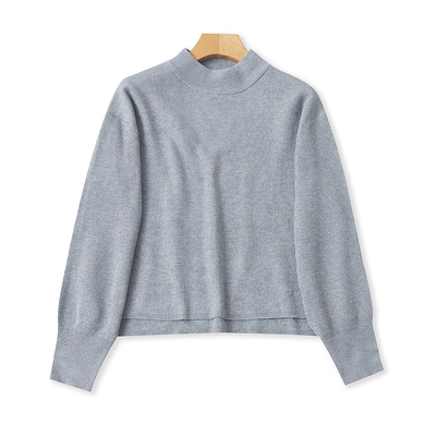 日单立领针织衫 春秋新款宽松时尚毛衣 女套头显瘦打底上衣 13033